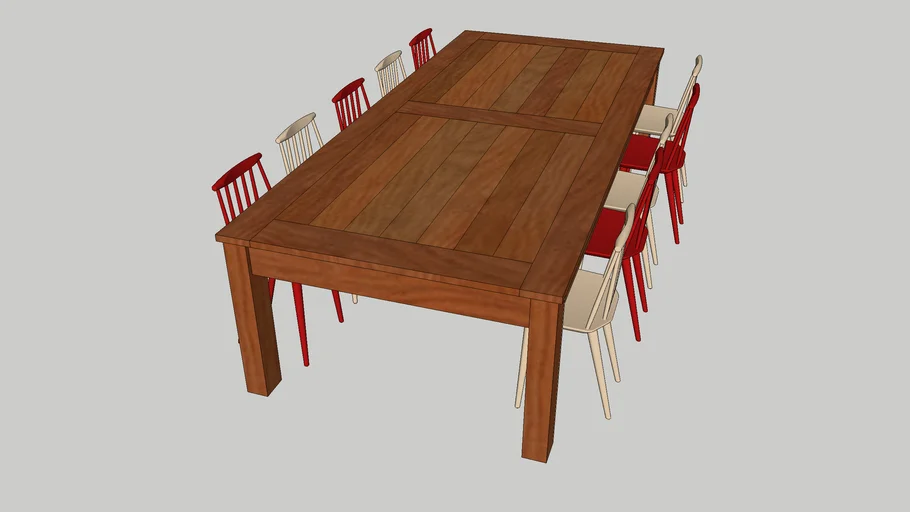 Table with hay chair | 3D Warehouse