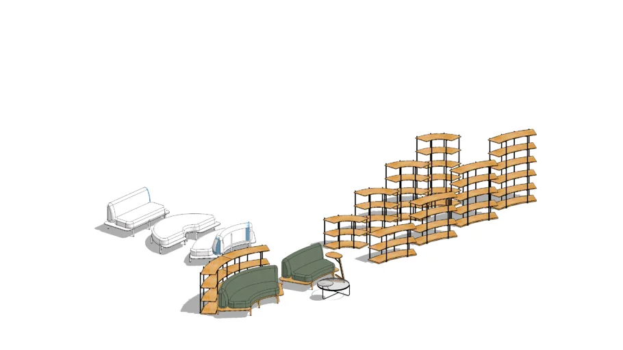 Frovi - Bae sofa, bamboo curved, peggy table | 3D Warehouse