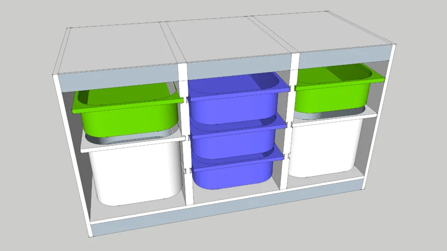 Trofast Storage Unit with Boxes | 3D Warehouse