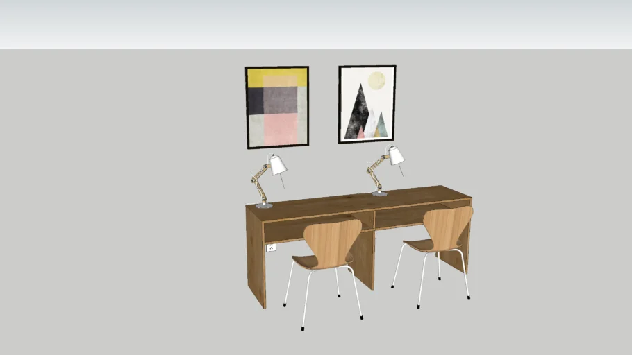 study chair and table | 3D Warehouse