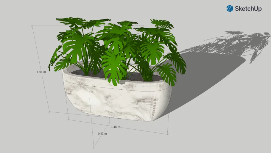 Planters with plants | 3D Warehouse