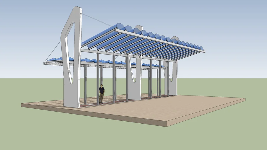 T03 Cubierta con elementos modulares | 3D Warehouse