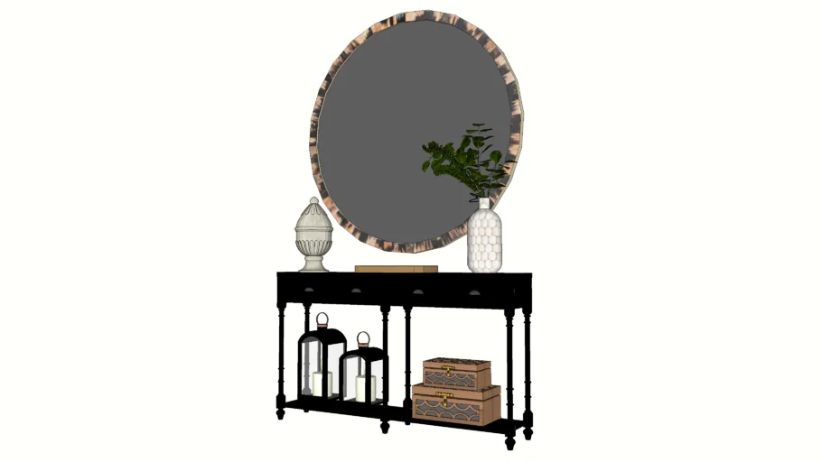 BLACK ENTRY TABLE WITH MIRROR | 3D Warehouse