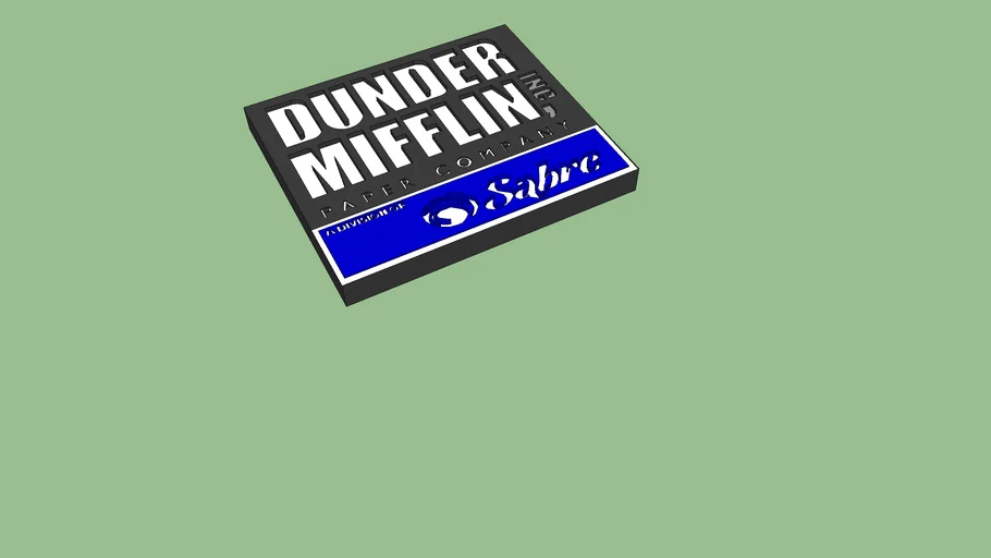 Dunder Mifflin Sign with Sabre | 3D Warehouse