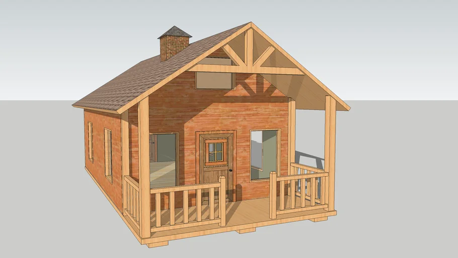 A small basic wood cabin | 3D Warehouse
