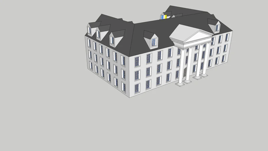 Palacio con frontón dórico anterior | 3D Warehouse
