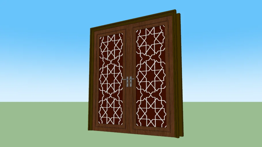 Double panel safety door (Wood texture) | 3D Warehouse
