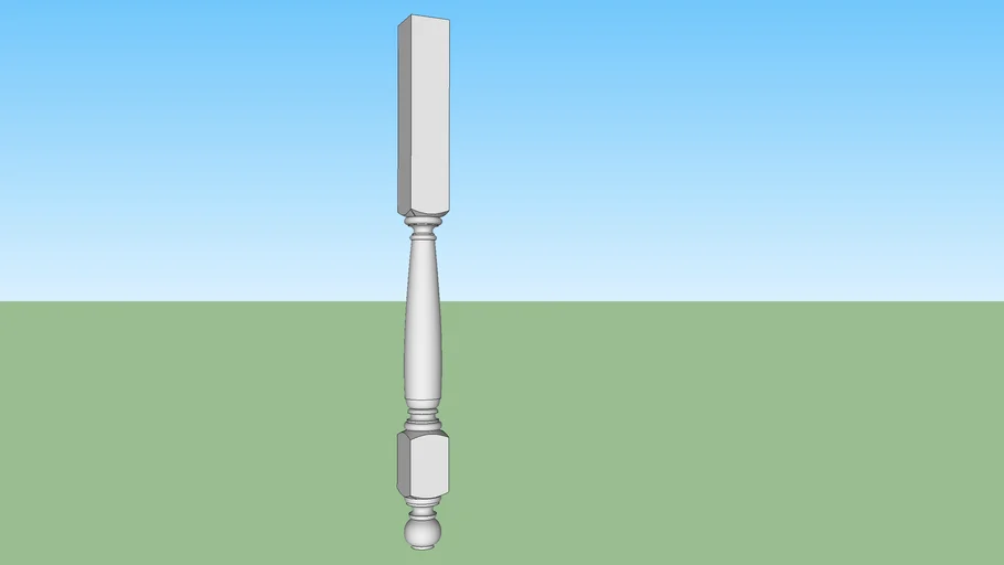 tablelegs.com Thin Mid-Post Farmhouse Kitchen Legs 36' Part #303SM36 | 3D Warehouse