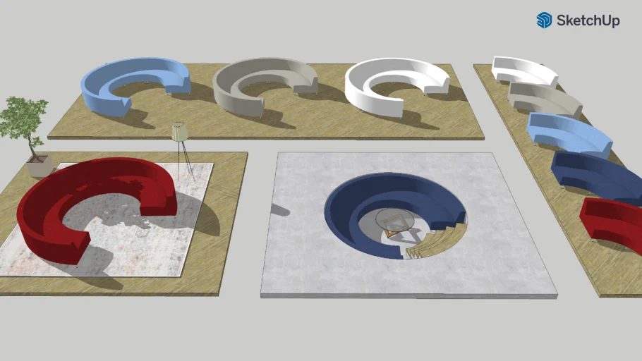 PAL Round Sofa Module | 3D Warehouse