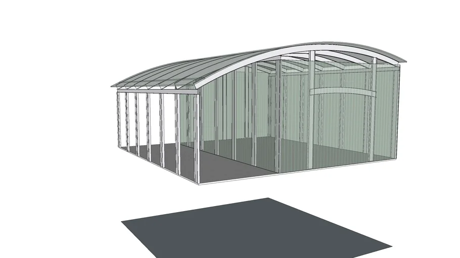 Arched Roof Steel Barn | 3D Warehouse