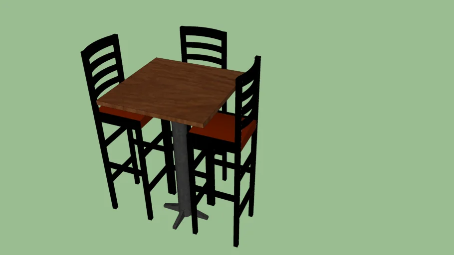Three Top High Bar Table | 3D Warehouse
