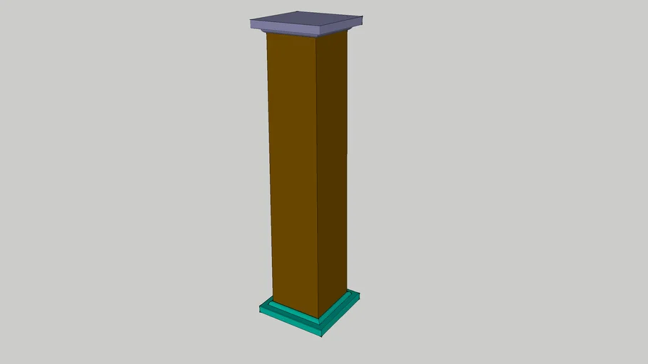 Simple Wood Column 58 3/8'H x 15' square at base | 3D Warehouse