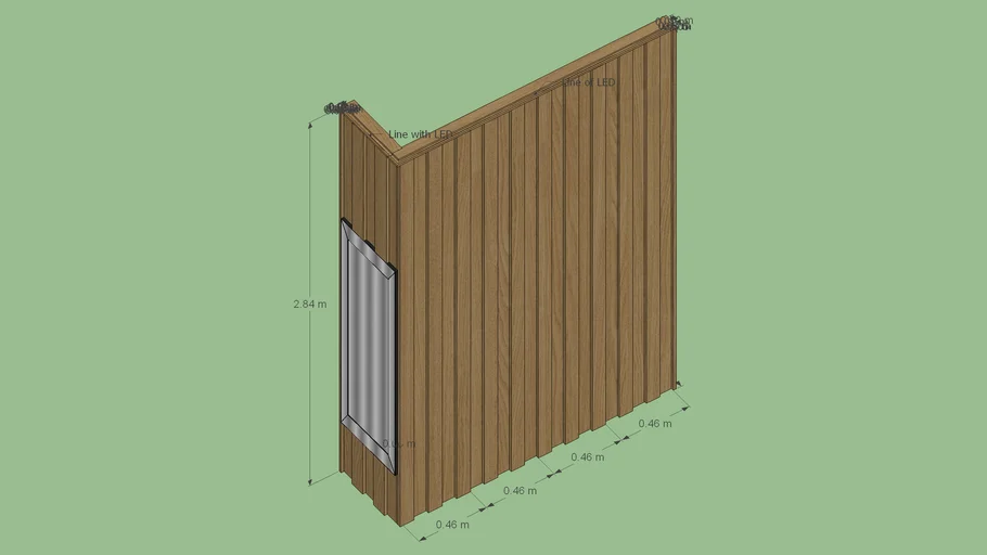 Wooden fake wall Wardrobe | 3D Warehouse