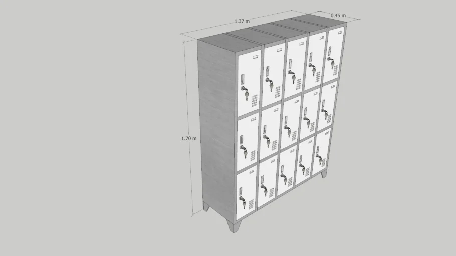 FULL LOCKERS SPA LOCKER 5 CUERPOS TRIPLES - 15 PUERTAS | 3D Warehouse