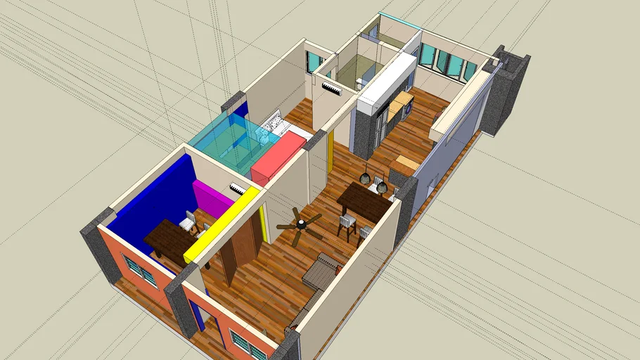 3 Room HDB renovation ideas v2 | 3D Warehouse