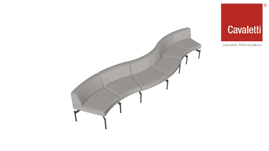 Cavaletti Float - Sofá Curvo 6L - Encosto Interno e Externo | 3D Warehouse