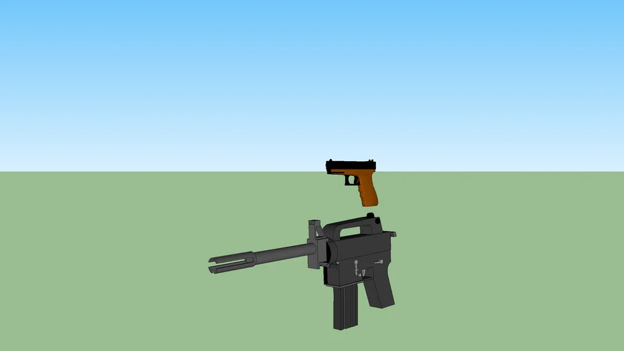 M16 pistol and Glock | 3D Warehouse