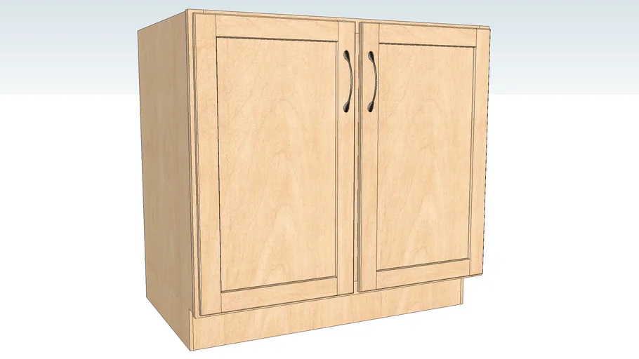 Base Double Door Full Height - Half Depth Shelf | 3D Warehouse