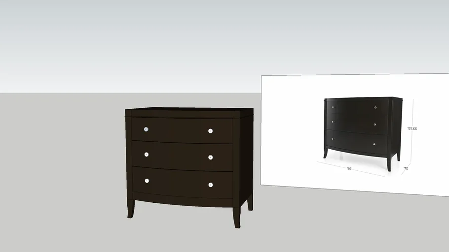 Colette 3 drawer chest | 3D Warehouse