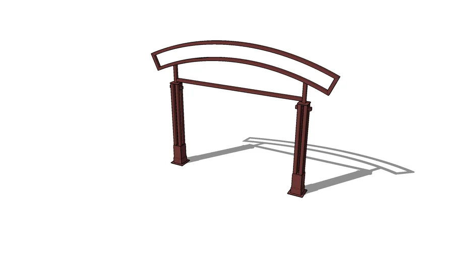 23' Archway Sign w/ Custom Columns | 3D Warehouse