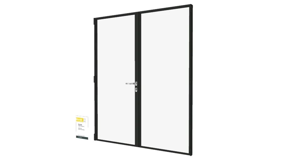 MHB - SL30 Steel Door - Double - Broad Closing Mullion | 3D Warehouse