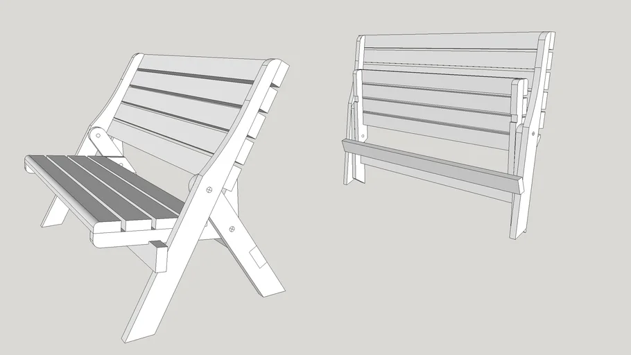 foldable wood bench | 3D Warehouse