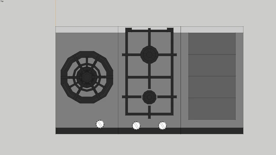 Hob units by Siemens - Domino triple mix n match modular hob | 3D Warehouse