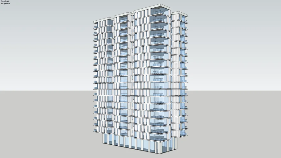 Low poly high rise apartment building | 3D Warehouse