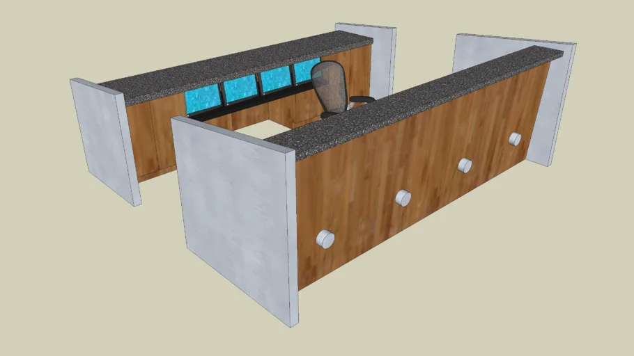 Granite Security Desk for Commercial Office Building | 3D Warehouse