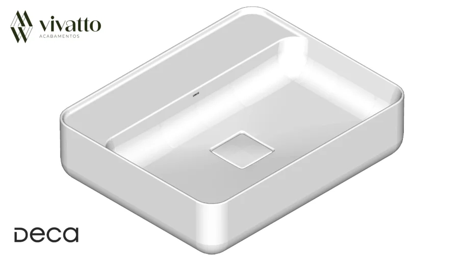 Cuba De Apoio 50cm Retangular Com Mesa Slim - Deca | 3D Warehouse