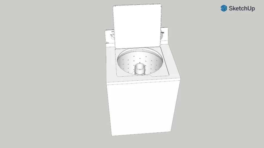 GE Washer Heavy Duty Extra Large Capacity (Door open) | 3D Warehouse