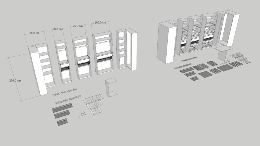 IKEA PAX Interior Combination Range 2022 | 3D Warehouse