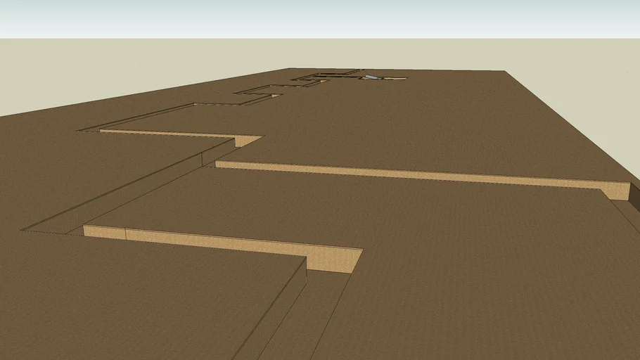 battle trench with command post and large cannon | 3D Warehouse