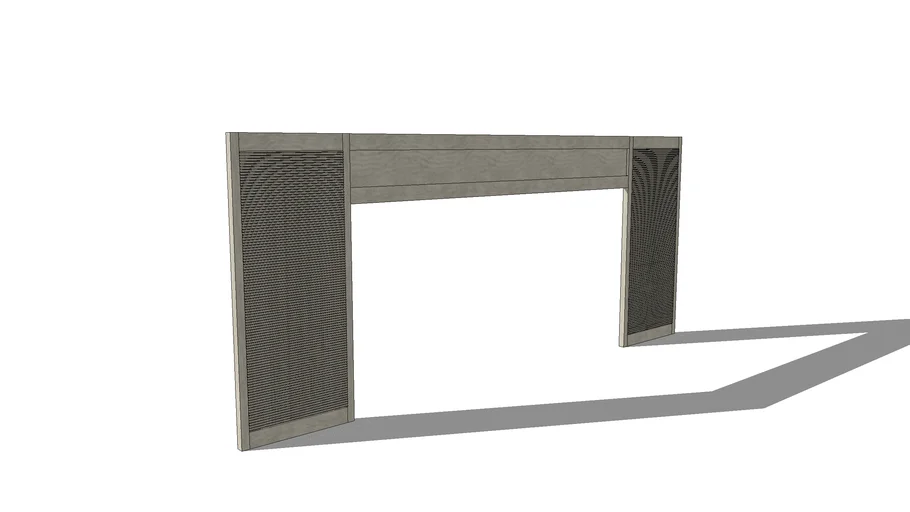 PANEL KAYU GAWANG WHITEWASH | 3D Warehouse