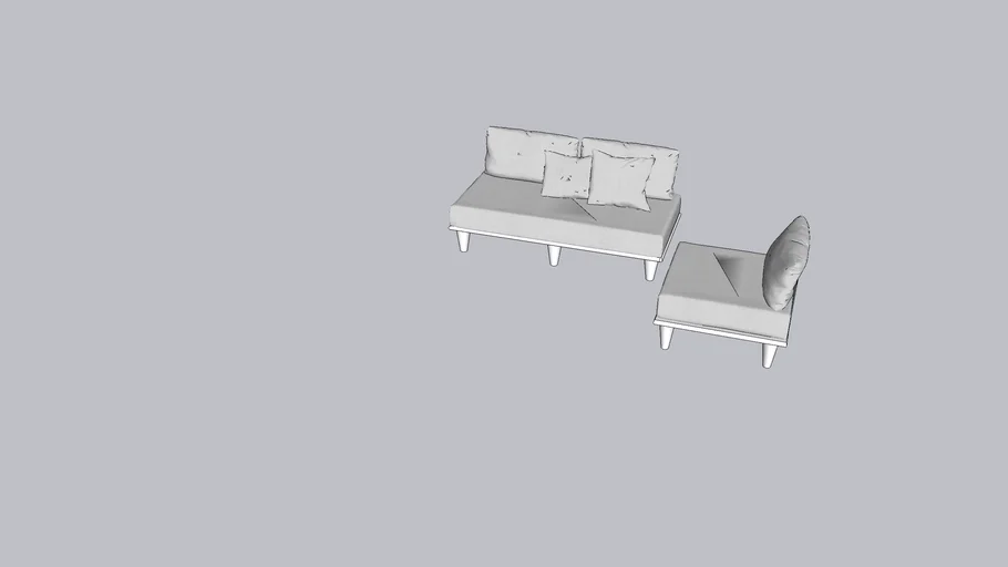Baixa sofa CB2 | 3D Warehouse