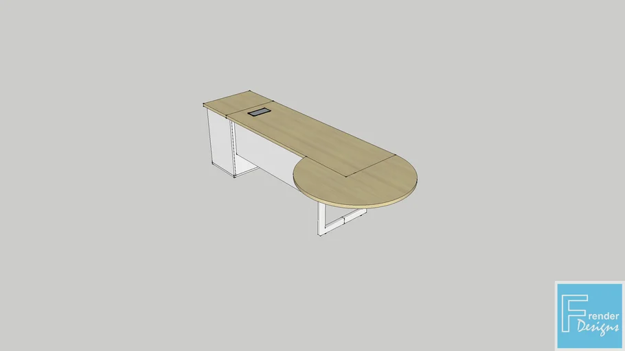 ROUND END OFFICE DESK-02 | 3D Warehouse