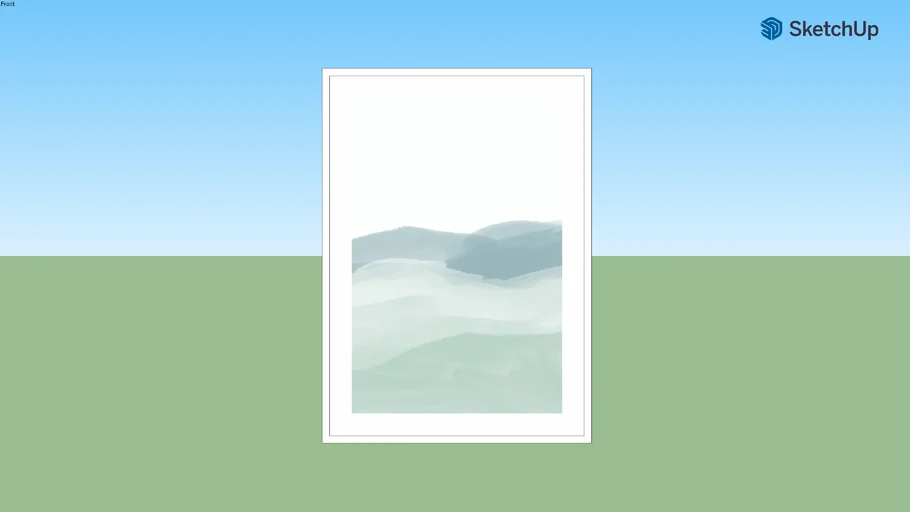 Quadro Pinceladas Aquareladas em Azul e Verde-Rachel Moya | 3D Warehouse