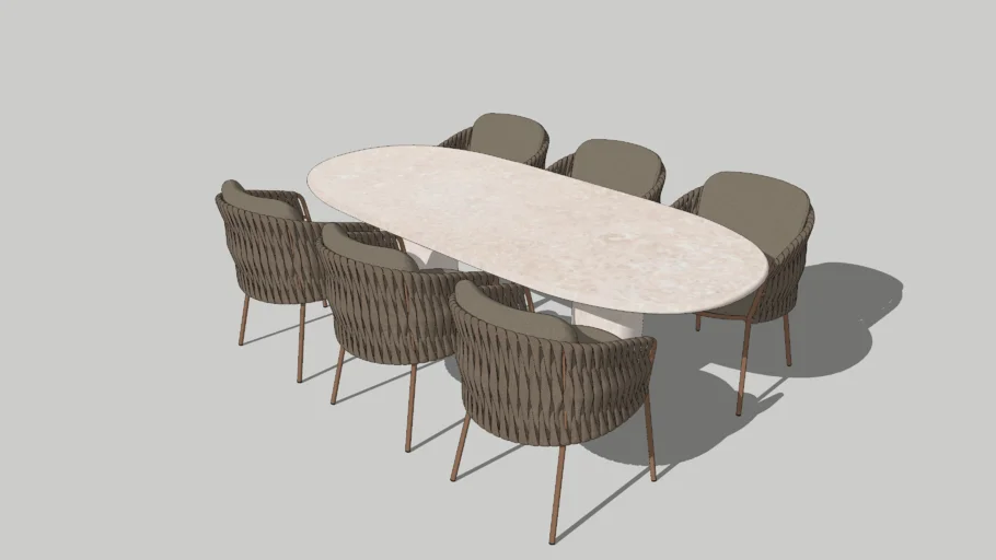 Molina dining chair with Hampton 240 cm table - 4 Seasons Outdoor | 3D Warehouse