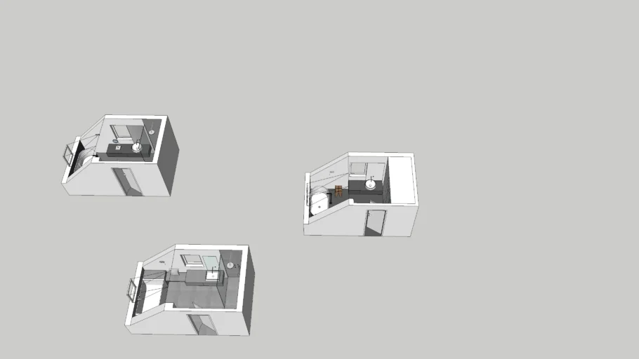 Spazio Willer: different versions for a bathroom with bathtub, shower ...