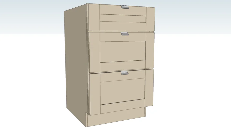 Base Three Drawer | 3D Warehouse