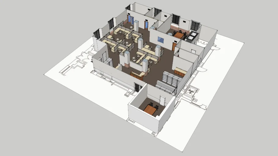 Sxsw Office Layout Sketchup Model Evstudio
