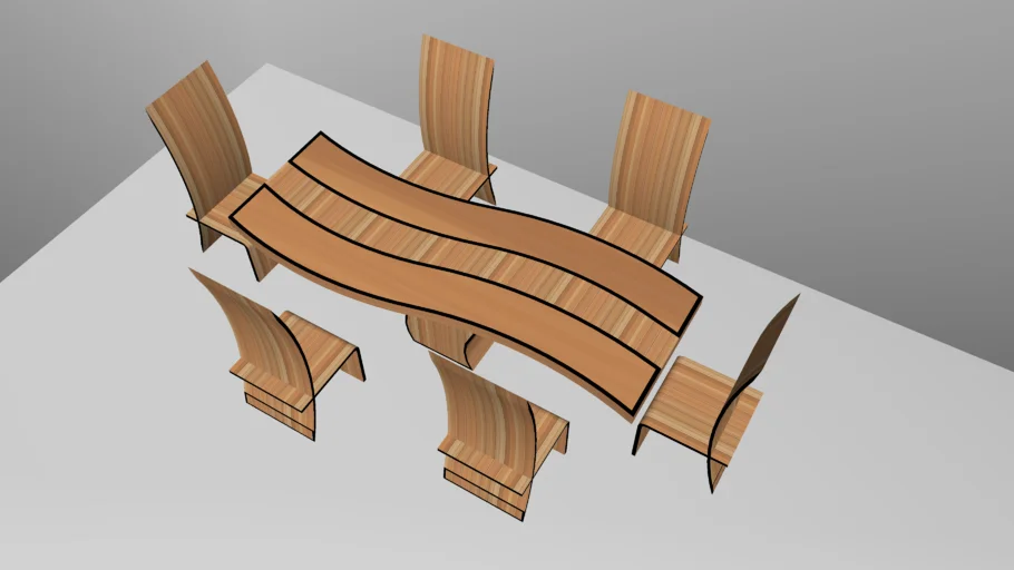 Modern Wooden Dining Table | 3D Warehouse