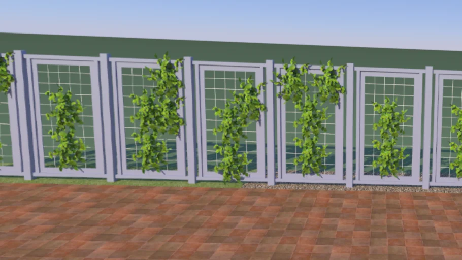 metal fence - green fence - | 3D Warehouse