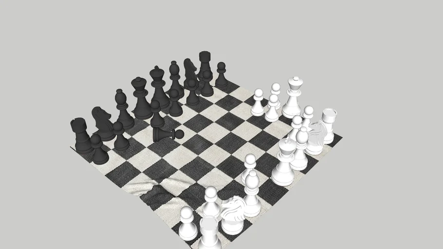 Chess Pieces full scale on rug | 3D Warehouse