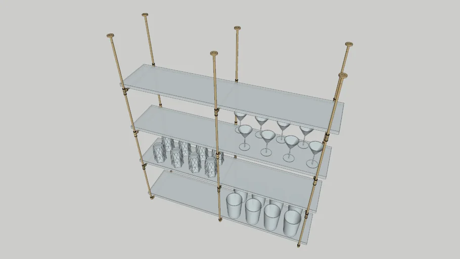 Ceiling Mounted Bar Shelves | 3D Warehouse