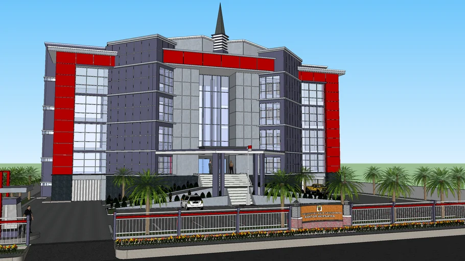 DESIGN GEDUNG KANTOR 5 LANTAI DISPERINDAGKOP KOTA SAMARINDA | 3D Warehouse