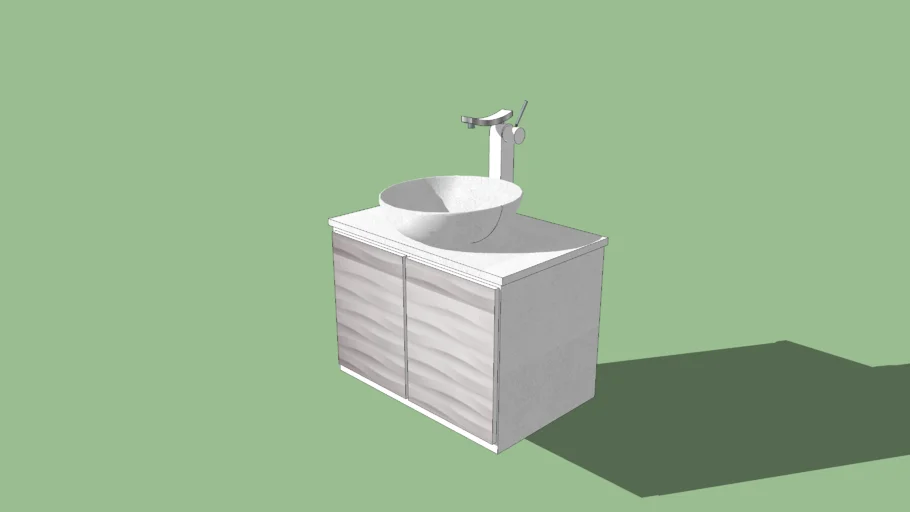 MUEBLE & LAVATORIO ML-1016 HOVE BLANCO (54X54) UND HGR CON MESON | 3D Warehouse