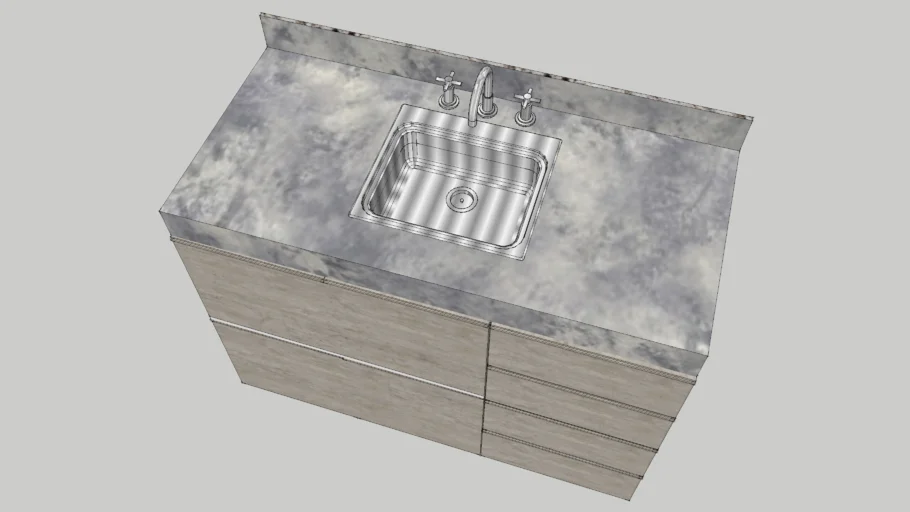 Pia cozinha com armário | 3D Warehouse