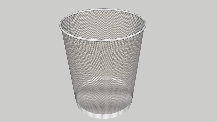 WIre Mesh Desk Pail-Silver | 3D Warehouse