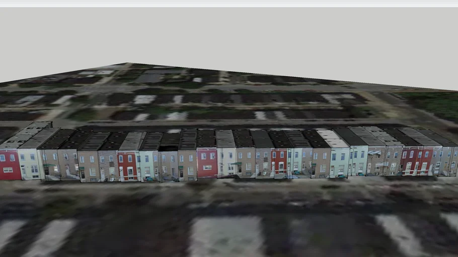 Rowhouses Along Hampden Avenue | 3D Warehouse